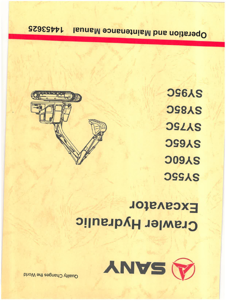 Manual Operador Sany SY75 | PDF