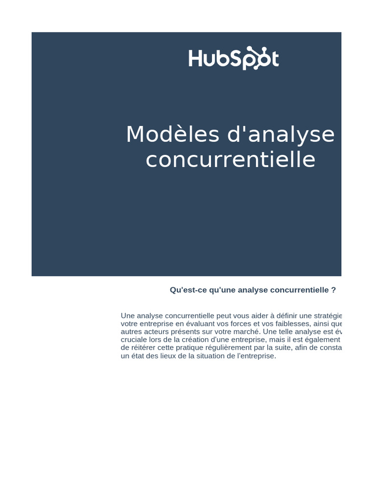 Modèles d'Analyse Concurrentielle – HubSpot | PDF