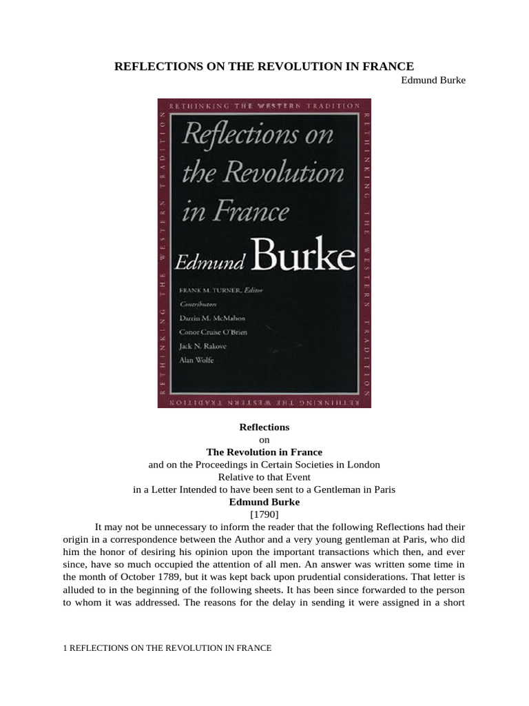 Reflections On The Revolution in France (Edmund Burke) | PDF