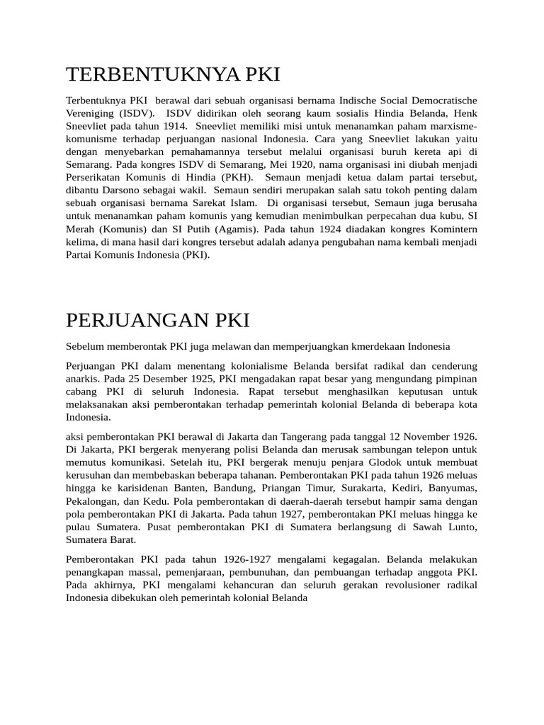 Terbentuknya Pki | PDF