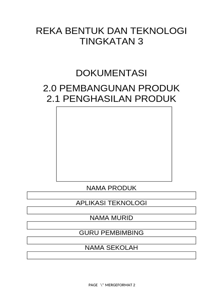Dokumentasi Penghasilan Produk RBT Tingkatan 3 | PDF