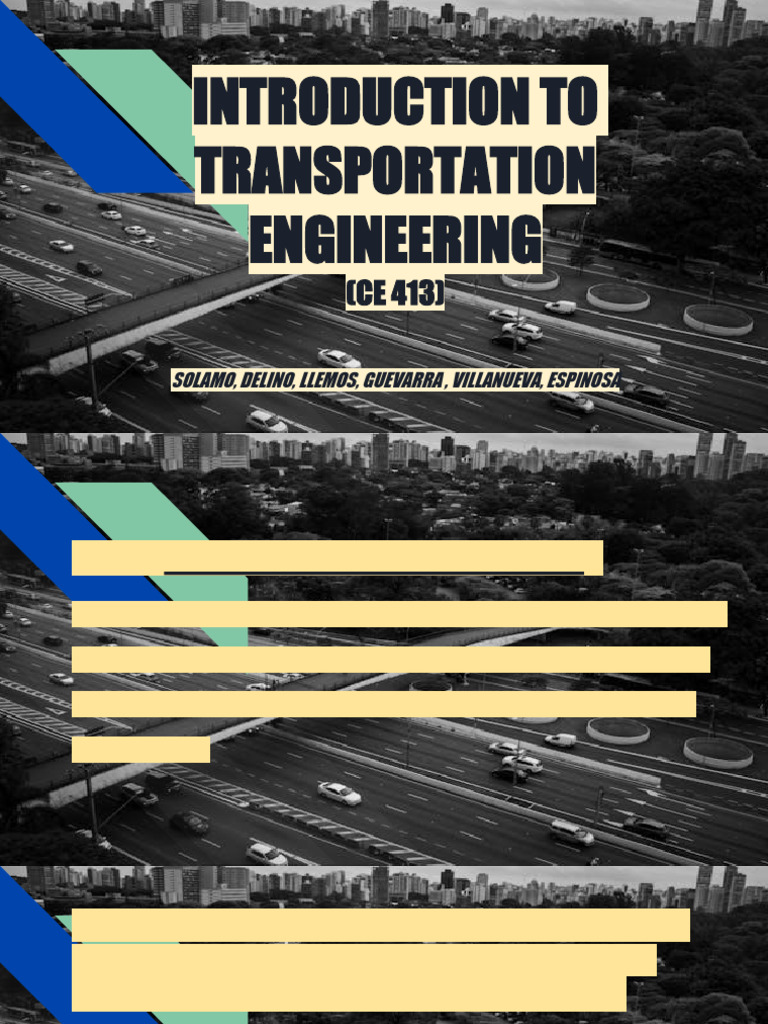 Group 7 Transportation Engineering | PDF