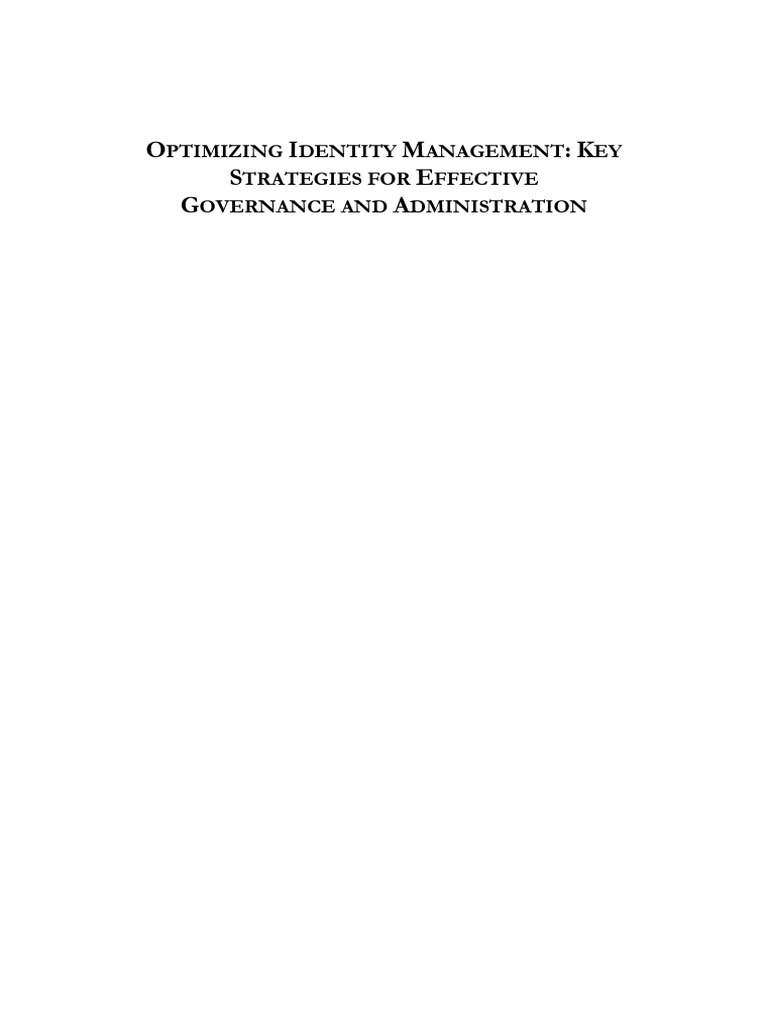 Optimizing Identity Management: Key Strategies For Effective Governance ...