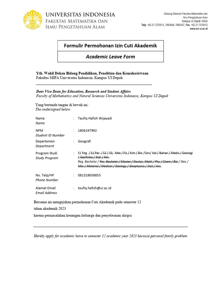 Form-Cuti-Akademik - (Academic-Leave-Form) - 1710402005 - Taufiq Hafiz ...