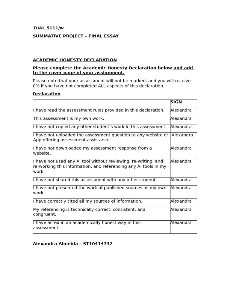 ALEXANDRAALMEIDA_DIAL5111_SUMMATIVEPROJECT | PDF