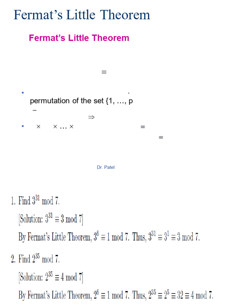 Fermat's Theorem for Math Enthusiasts | PDF