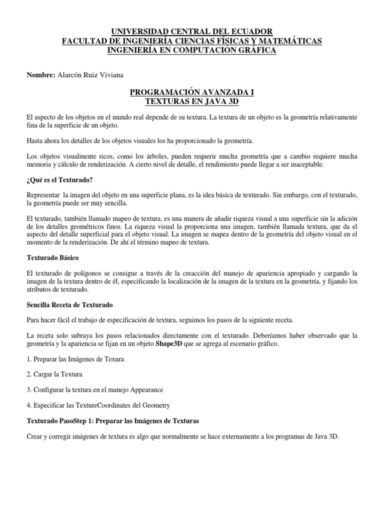 Texturas en Java 3D | PDF | Geometria plana) | Color