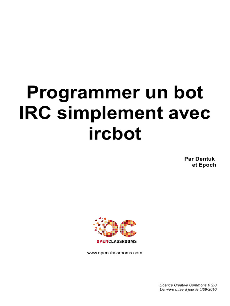 Programmer Un Bot Irc Simplement Avec Ircbot | PDF