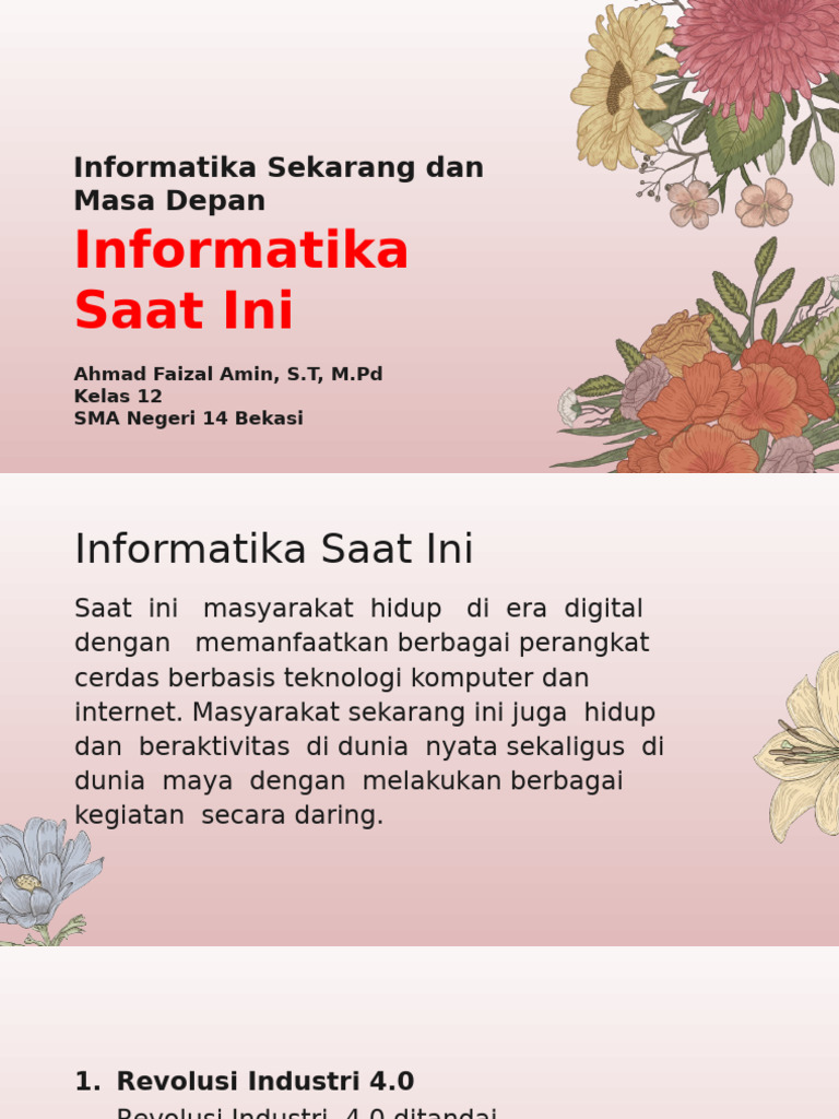 Informatika Sekarang Dan Masa Depan - Informatika Saat Ini | PDF