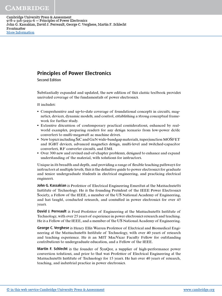 Principles of Power Electronics Second Edition | PDF