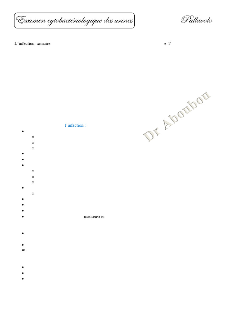 04-Examen Cytobactériologique Des Urines (1) (1) (1) | PDF