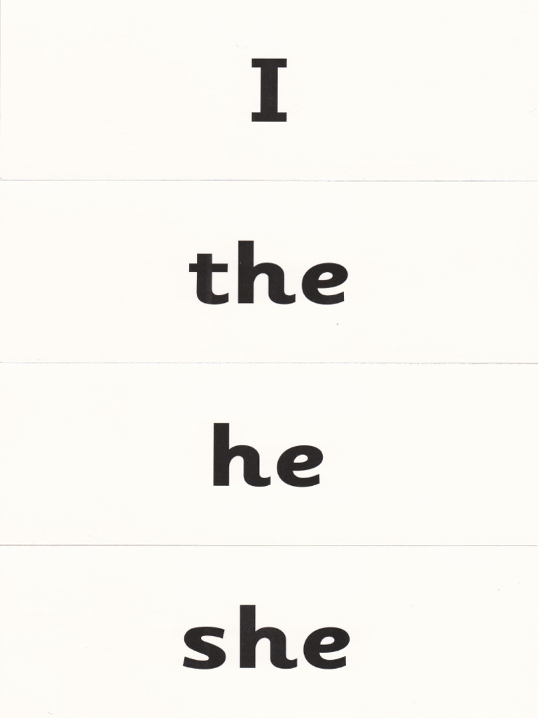 Jolly Phonics Tricky Words Cards | PDF