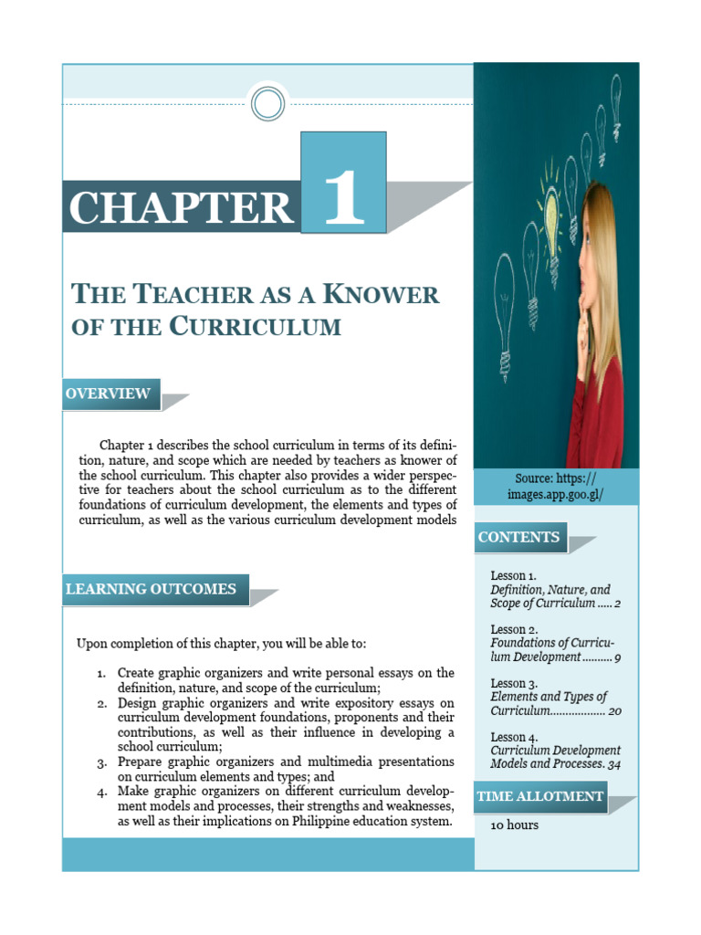 CHAPTER 1 (The Teacher As A Knower of The Curriculum) | PDF
