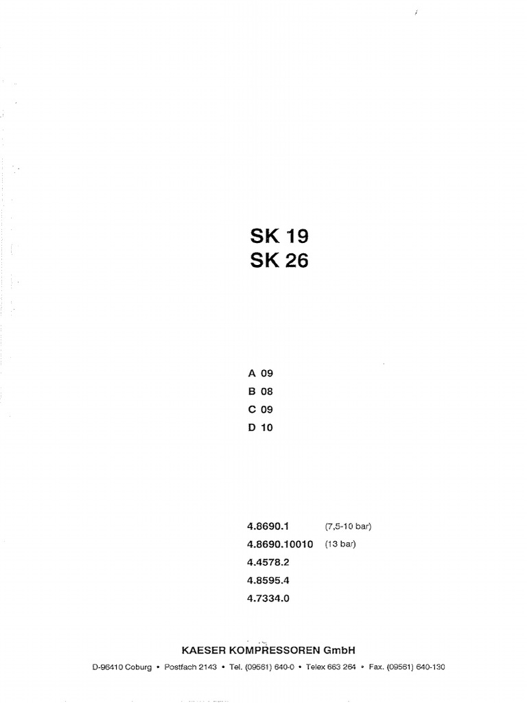 HPC - SK 19,26 Parts List (A9B8C9D10) | PDF
