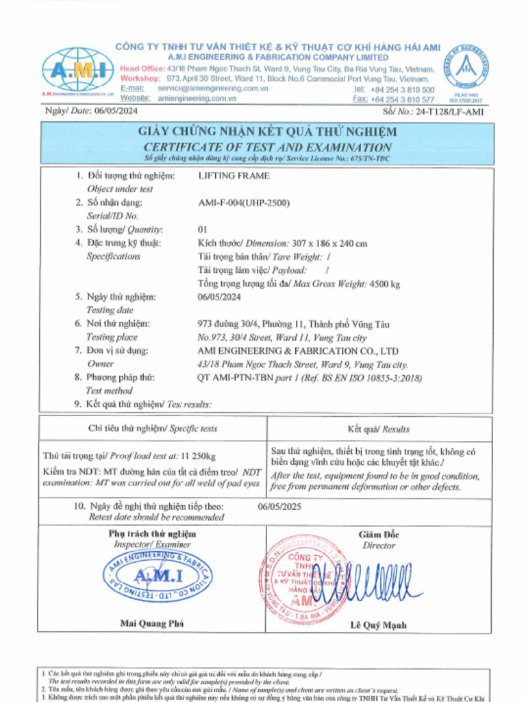 Lifting Frame F004 Uhp 2500 Updated 3 Pdf