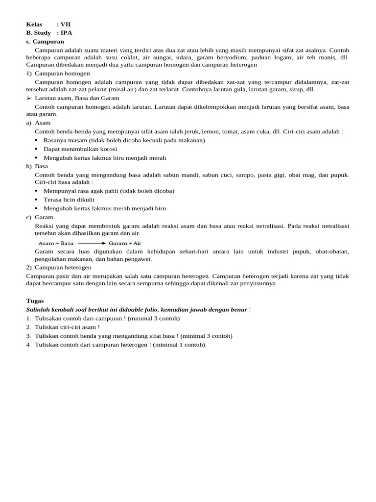 Materi 11 IPA Kelas 7 | PDF