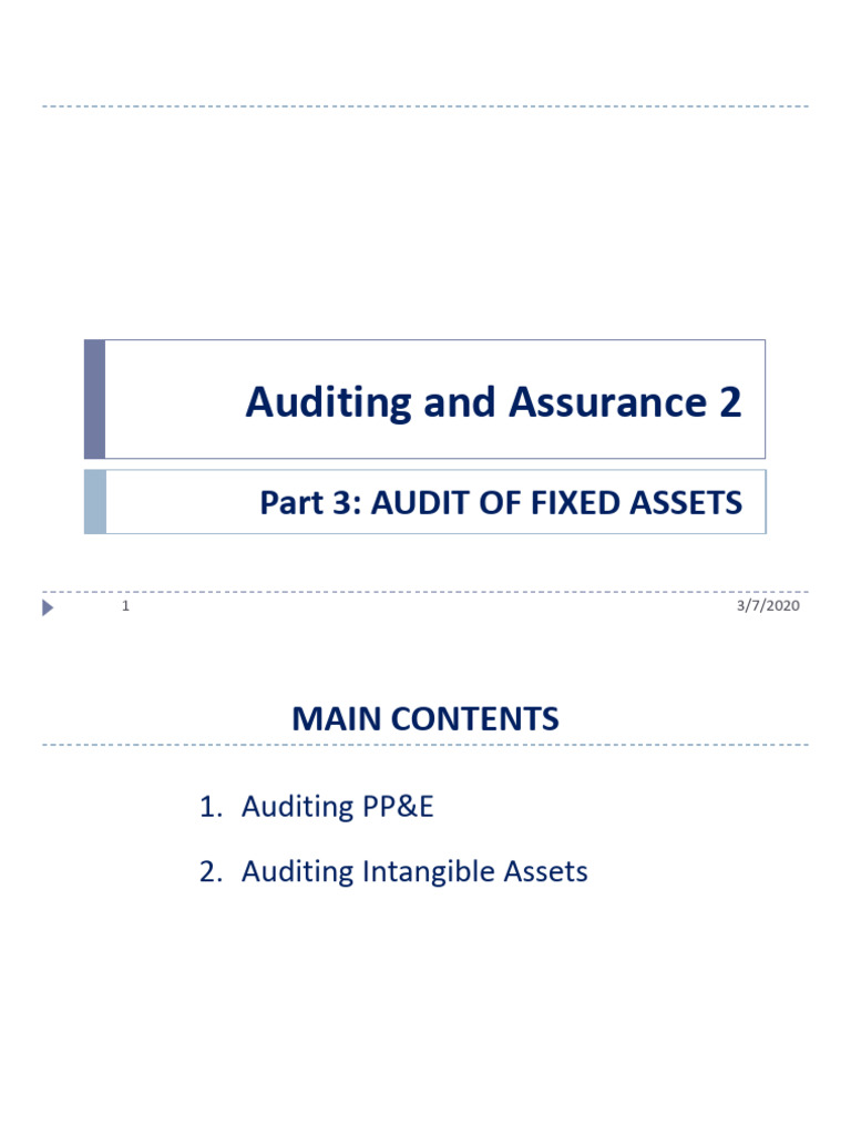 AA2_Part 3_Audit of Fixed Assets | PDF