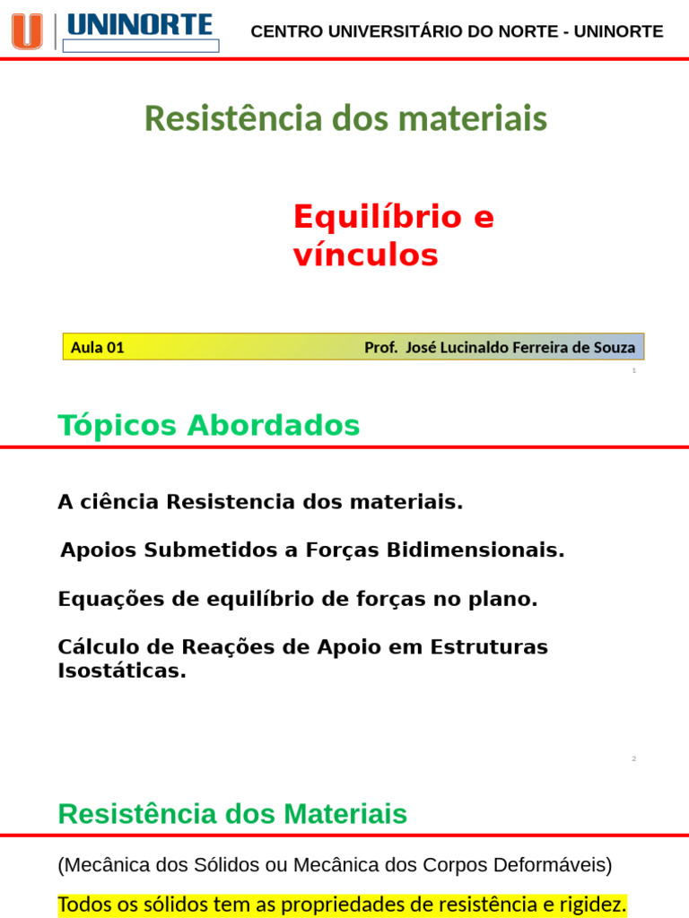 Aula 1 - Equilíbrio e Vínculos RM | PDF