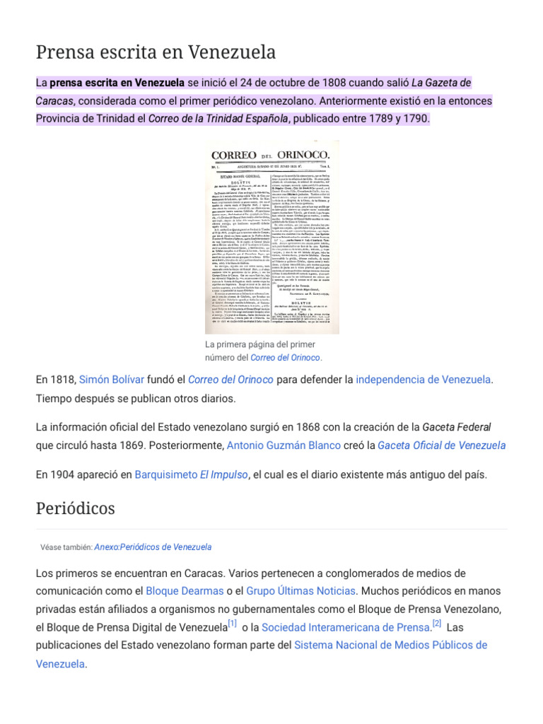 Prensa Escrita en Venezuela | PDF | Venezuela | Periódicos