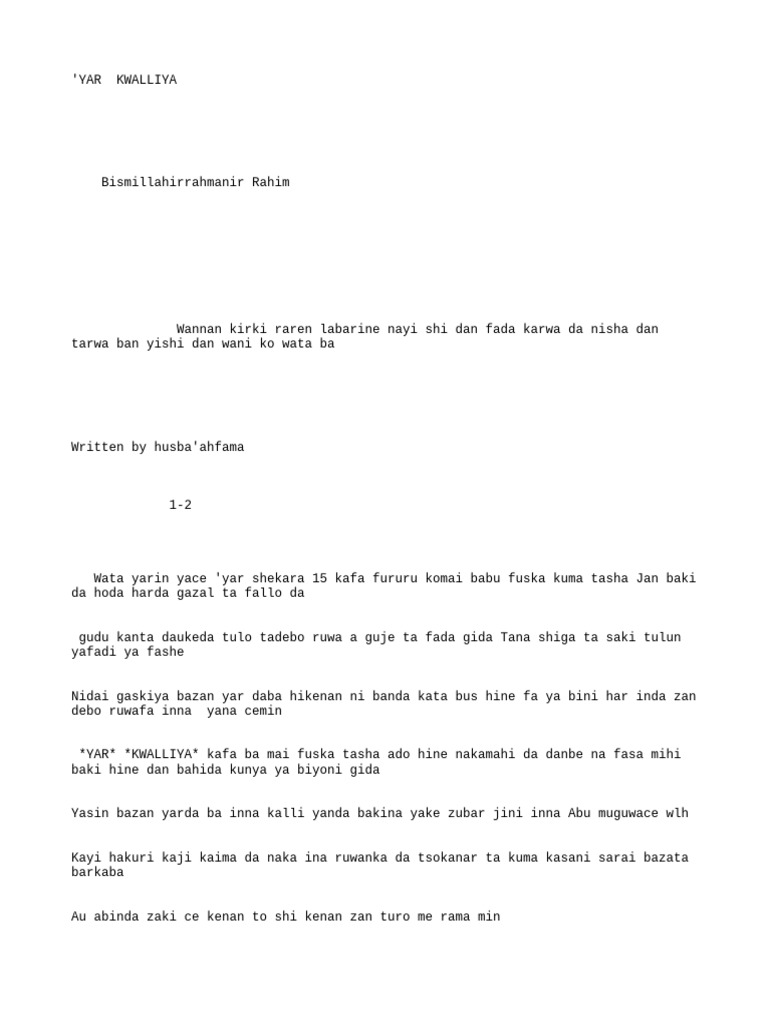 Yar Kwalliya | PDF