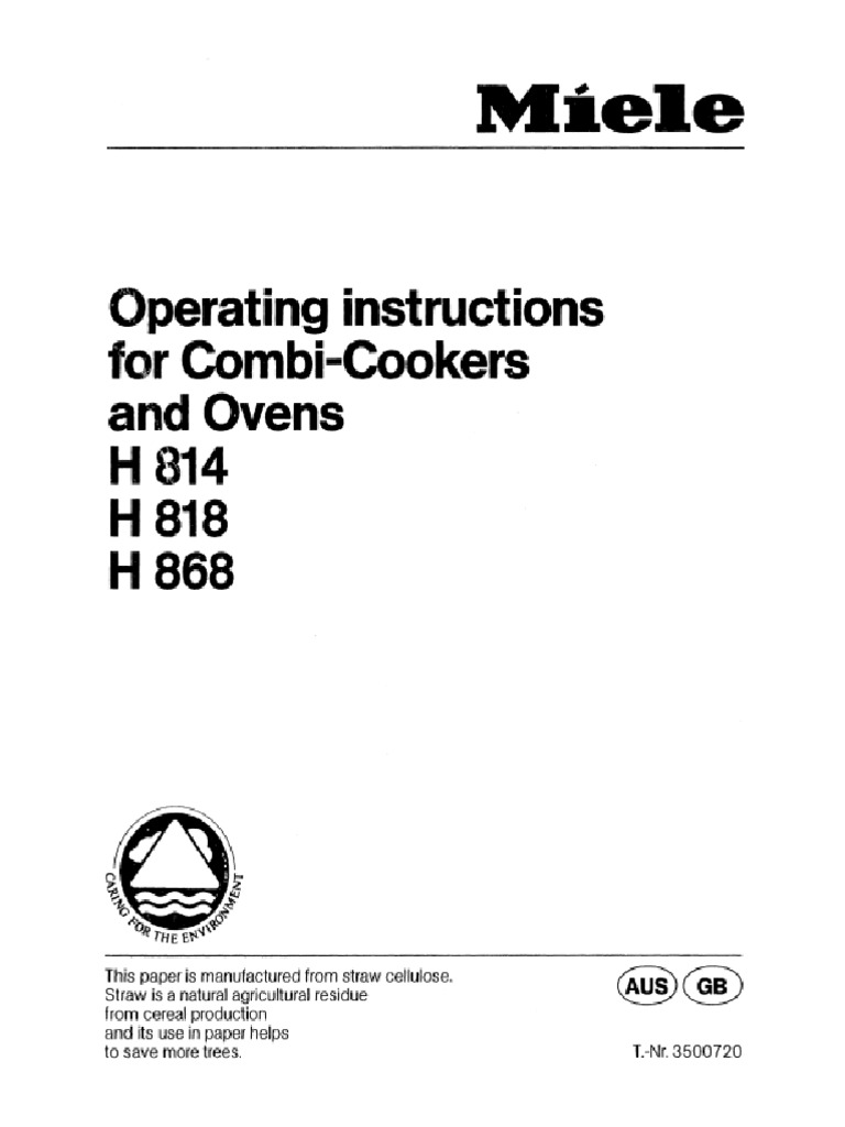 Miele H814 - H816 - H868 | PDF