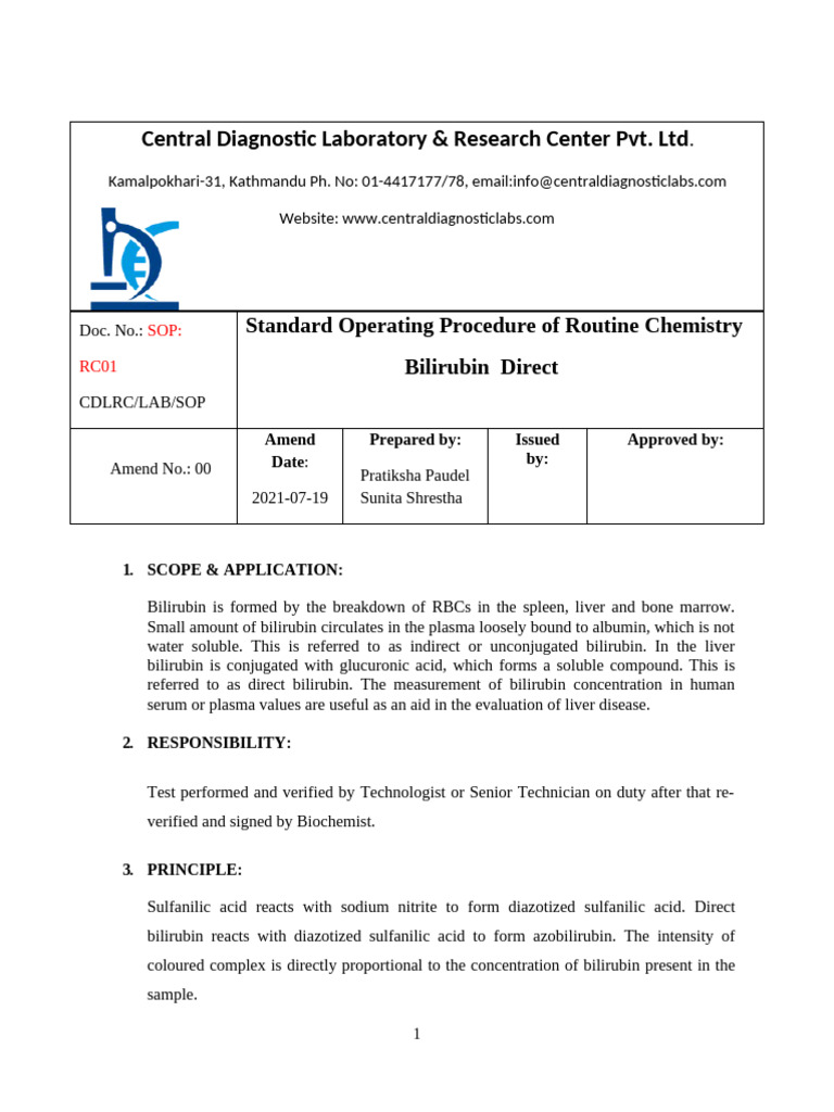 Bilirubin Direct | PDF