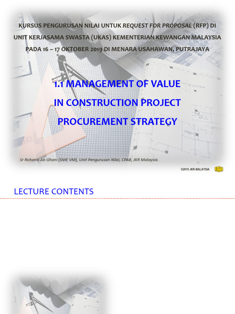 1.1 Management of Value in Procurement Strategy - UKAS - 16-17 Okt 2019 | PDF