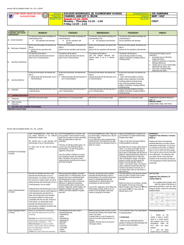 Q1 NMP Week-2 | PDF | Mathematics | Arithmetic