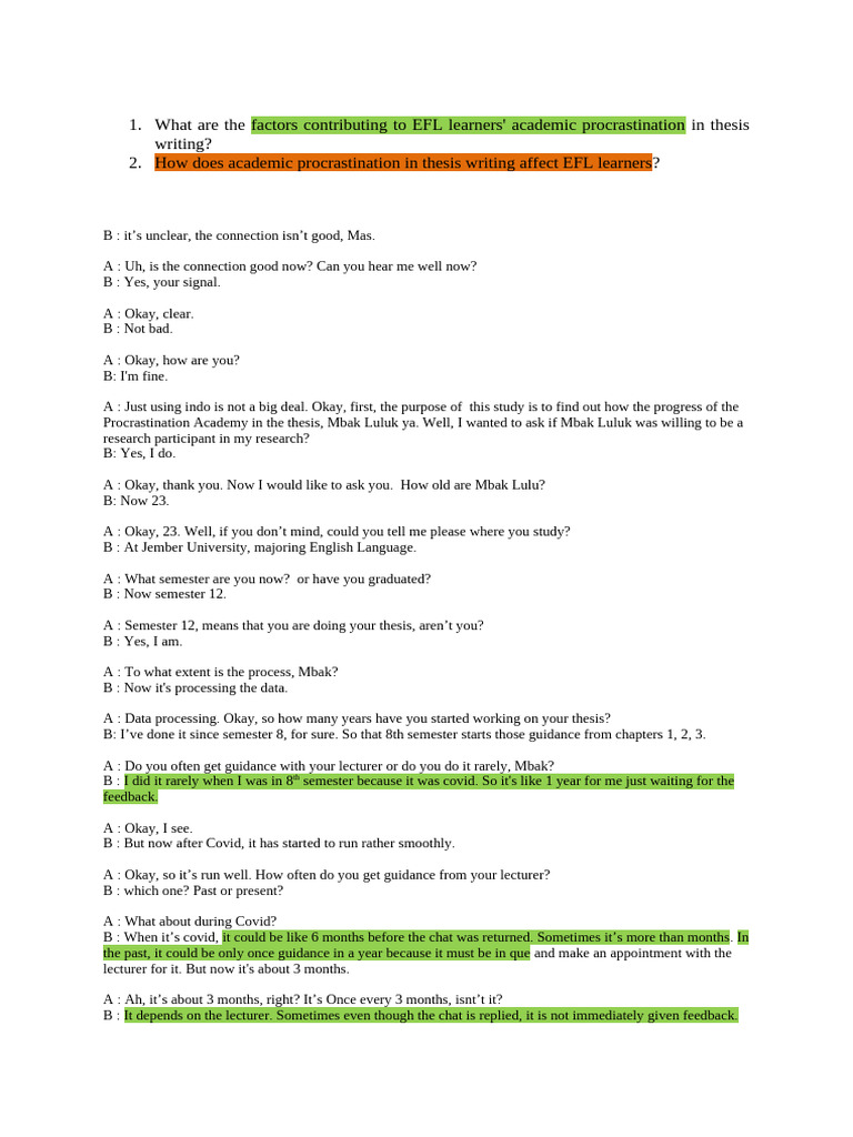 Interviewee 1 (Highlighting Information Towards GQ) | PDF