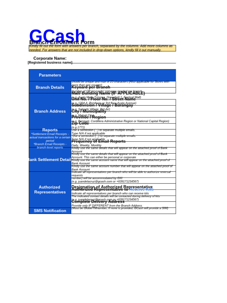 Branch Enrollment Form | PDF