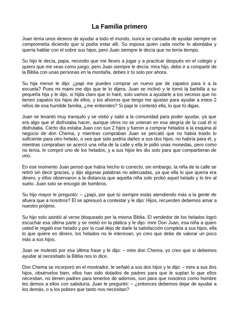 La Familia Primero | PDF