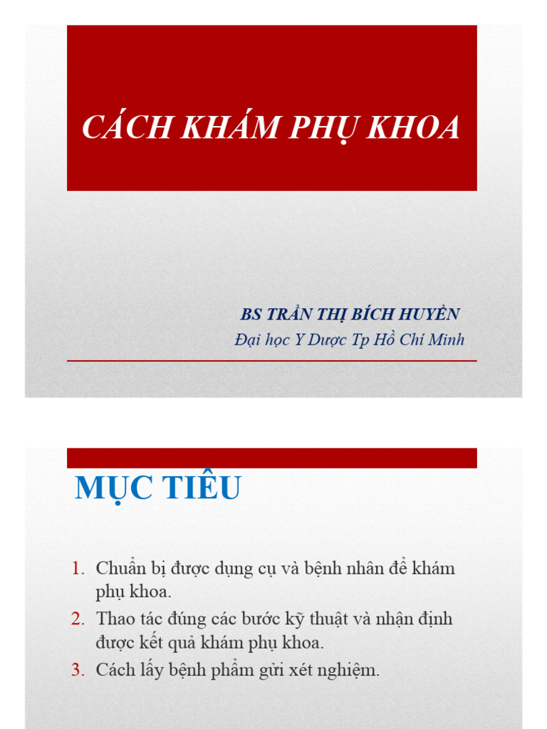 Cách Khám PH Khoa | PDF