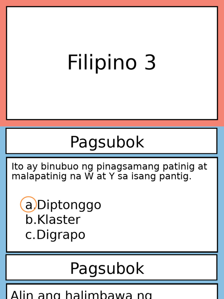 Filipino 3 - Lesson 3 - Ang Mga Klaster | PDF