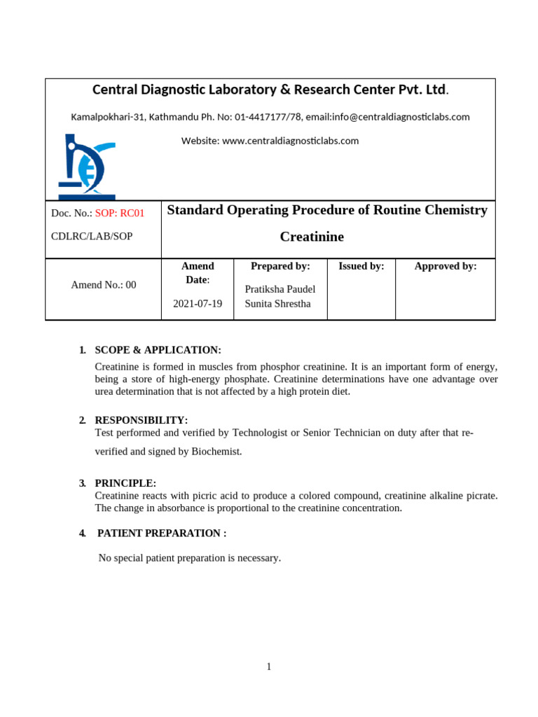 Creatinine Agappe | PDF