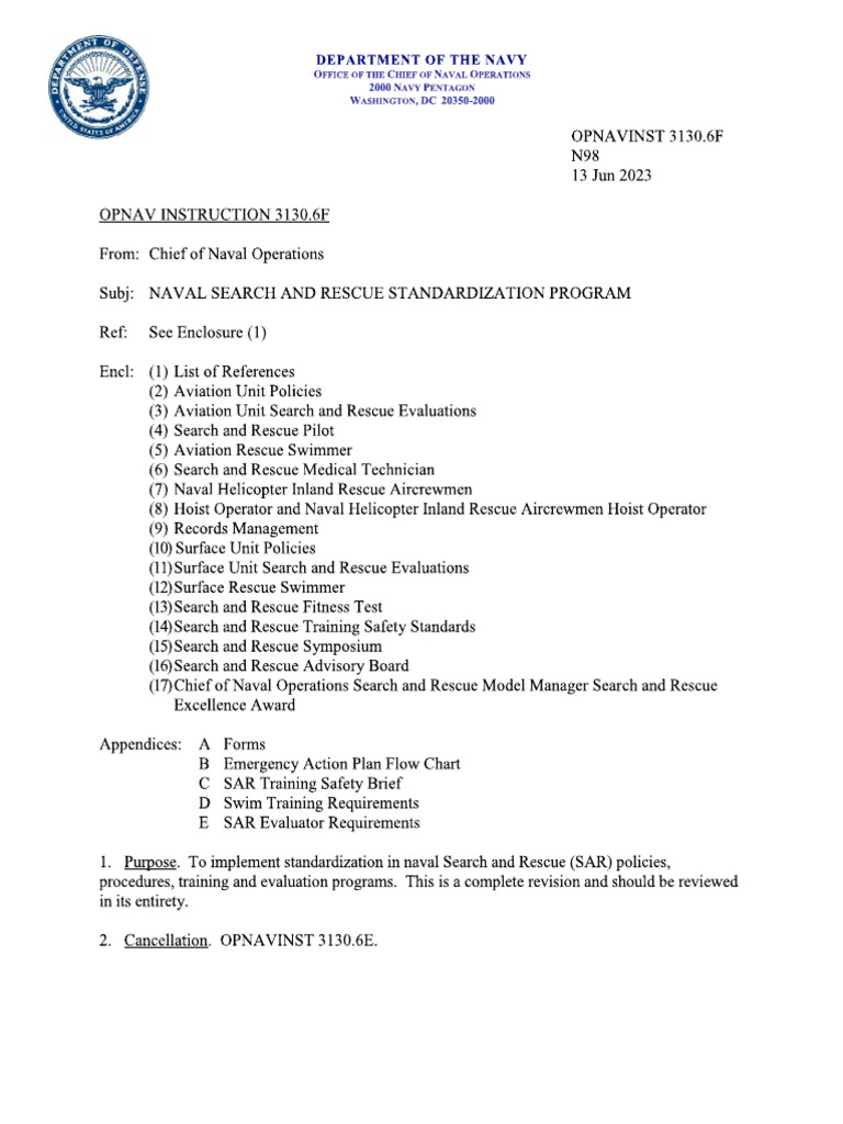 3130.6F SAR STANDARDIZATION PROGRAM | PDF