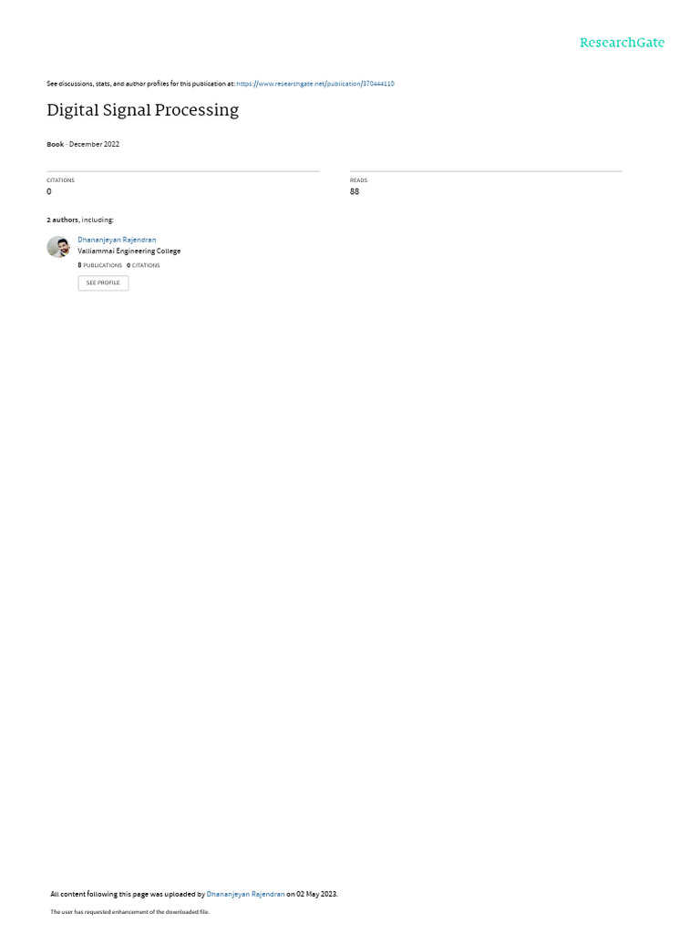 Digital Signal Processing Ece | PDF