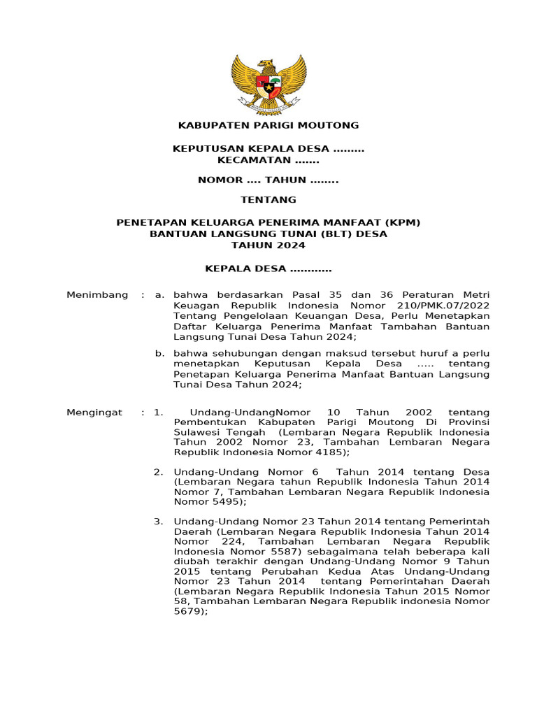 24 Format SK BLT Refisi | PDF