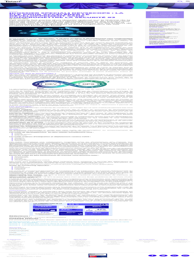 DevSecops: La Clé Pour Accélérer Le Développement Sans Compromettre La Sécurité - Talan | PDF
