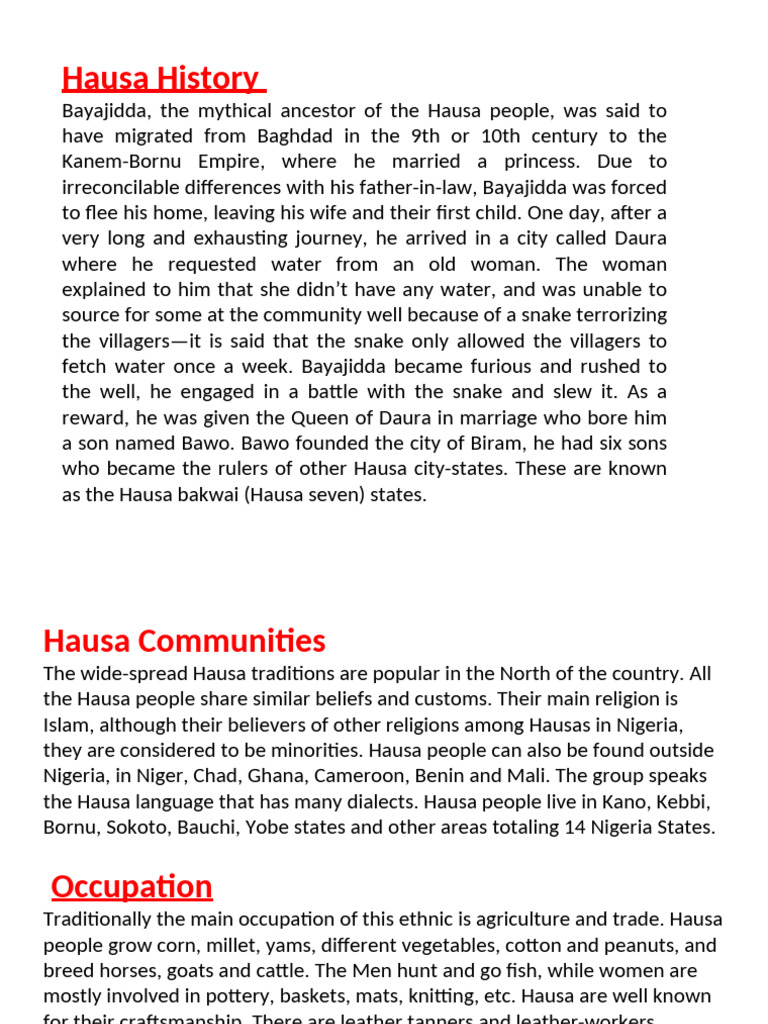 Sos - Hausa Culture | PDF