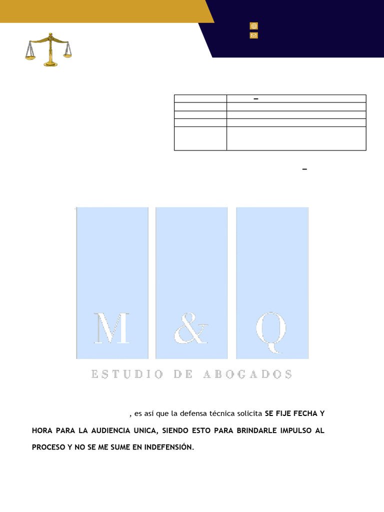 Solicitud de Fecha y Hora para La Audiencia Unica - Srta. Miluzka | PDF