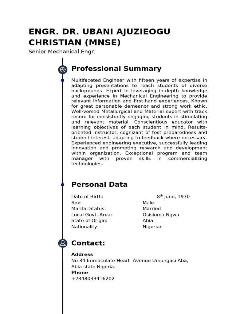 Chris Ajuzie Ubani Profile | PDF