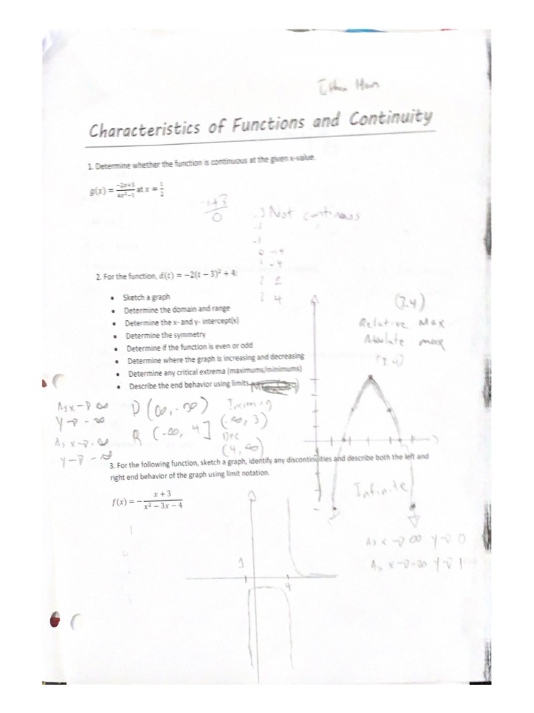 Characteristics of Functions and Continuity | PDF
