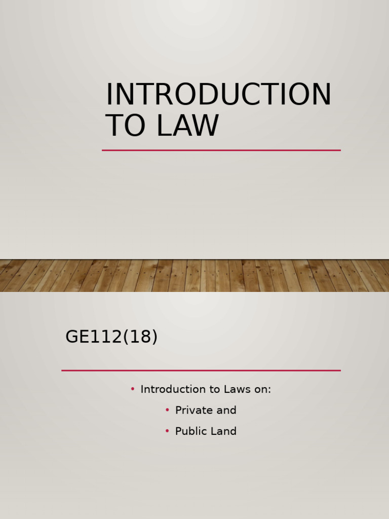 Introduction To Law | PDF