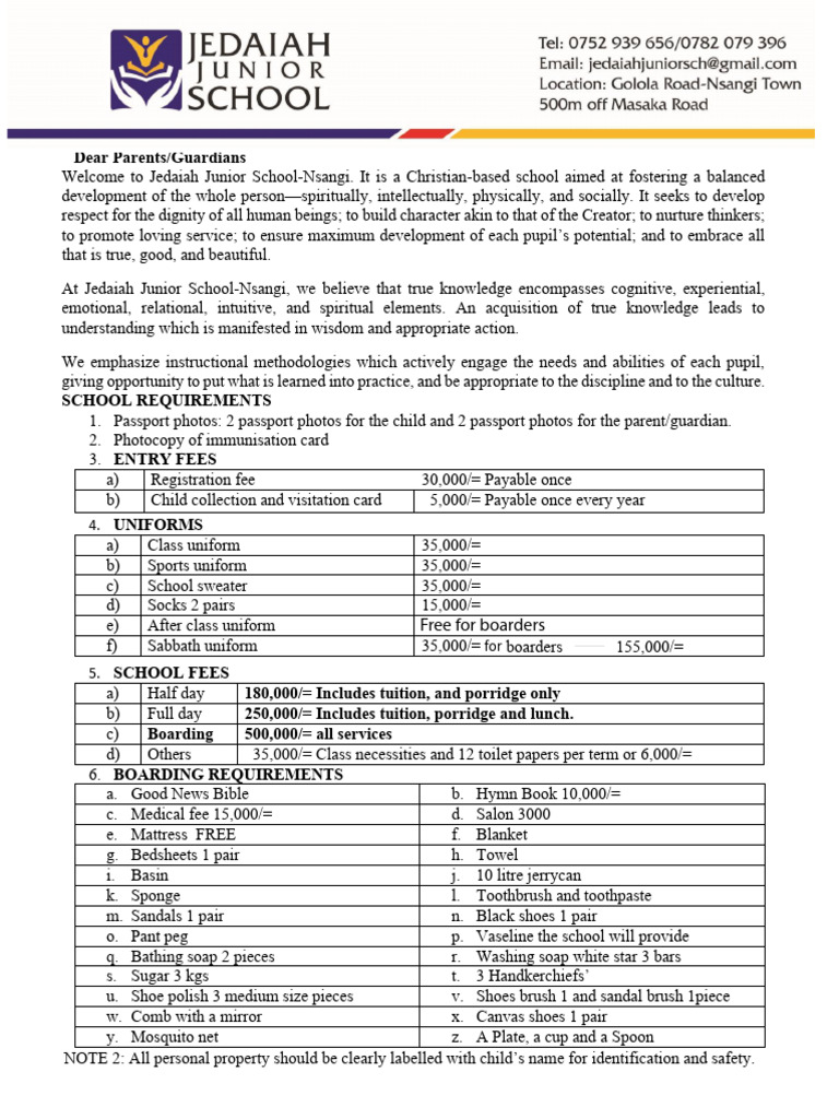 School Requirements 2024 | PDF