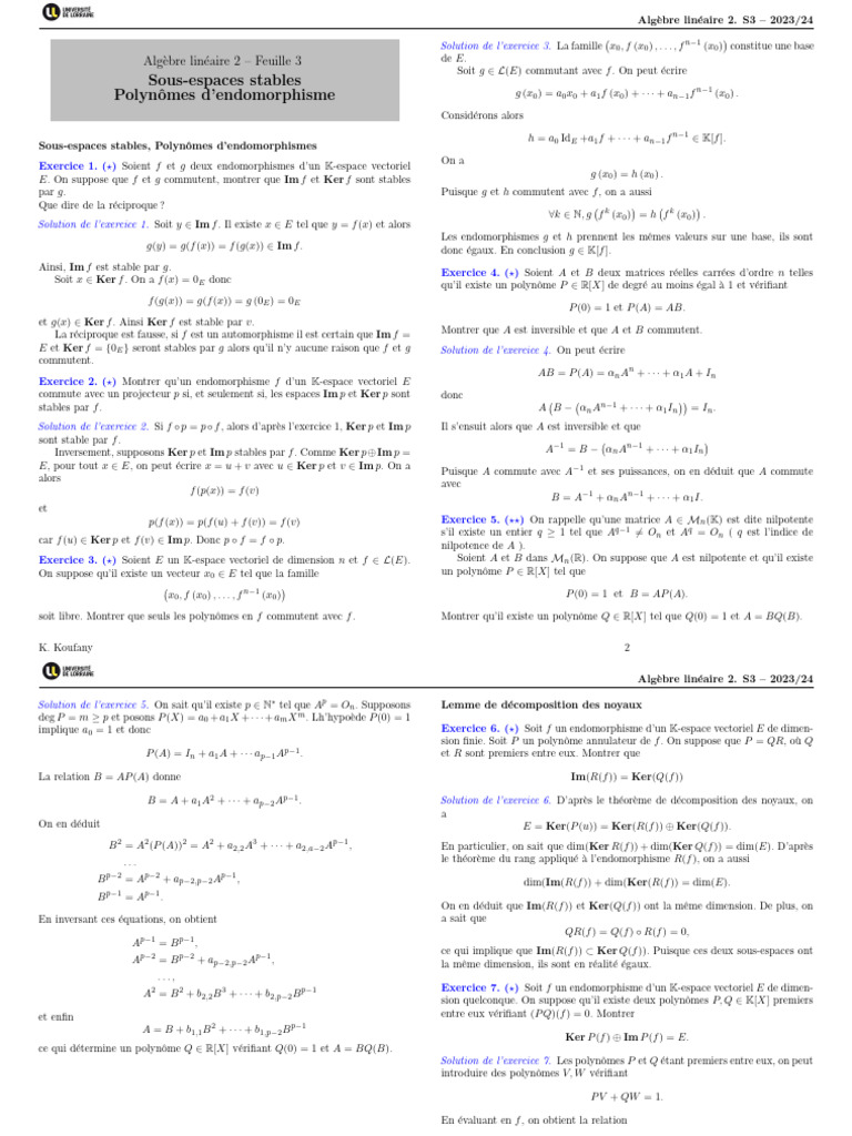 03 Exo Poly Endo Corrige | PDF