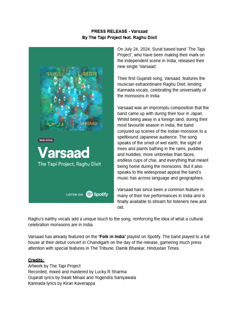 Varsaad Press Release | PDF