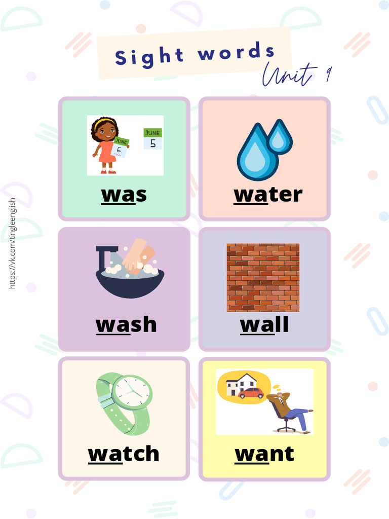 AS2 Unit 9 Sight Words 1 | PDF