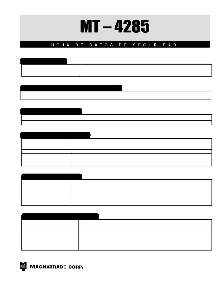 MSDS MT-4285 | PDF