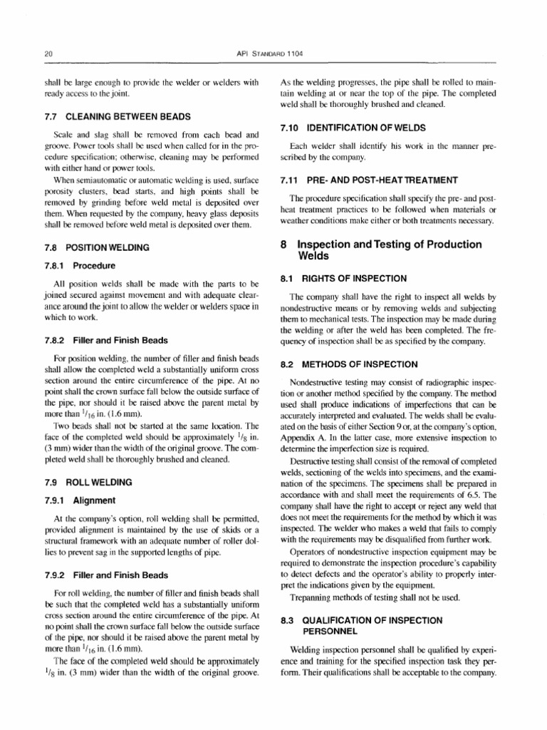 API 1104 - (Only NDT Part) | PDF