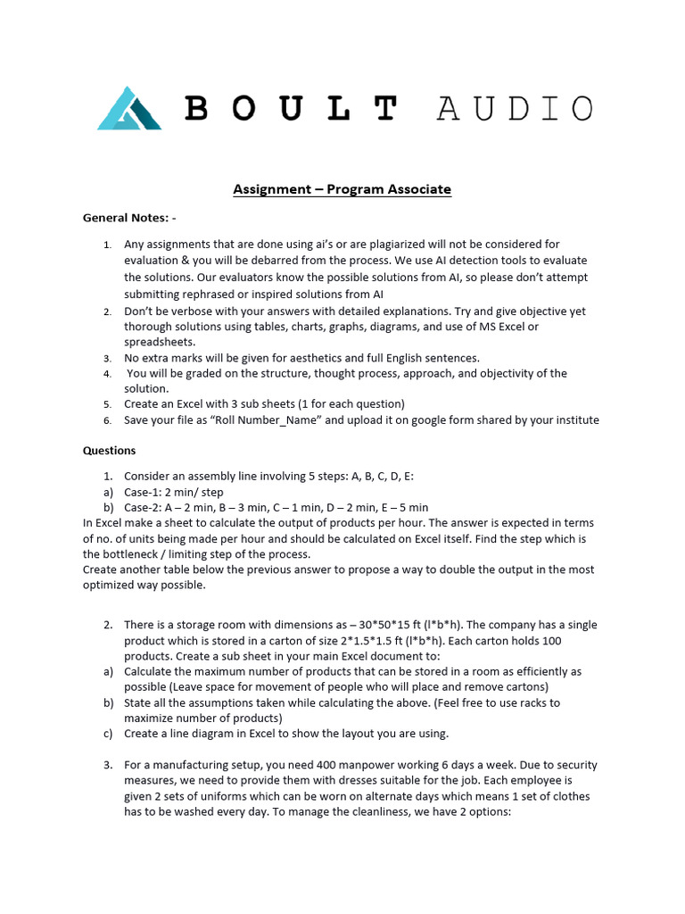 Program Associate Assignment - Campus | PDF